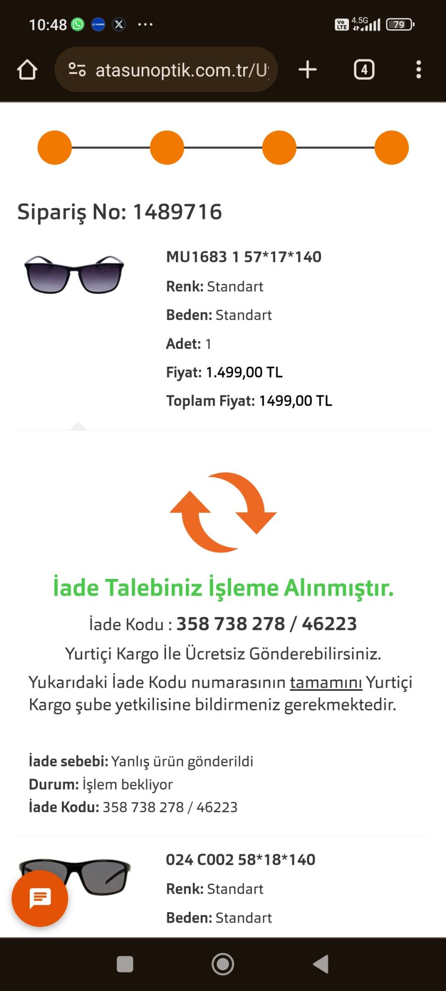 Atasun Optik Yanlış Ve Kusurlu Gözlük Gönderimi! - Şikayetvar