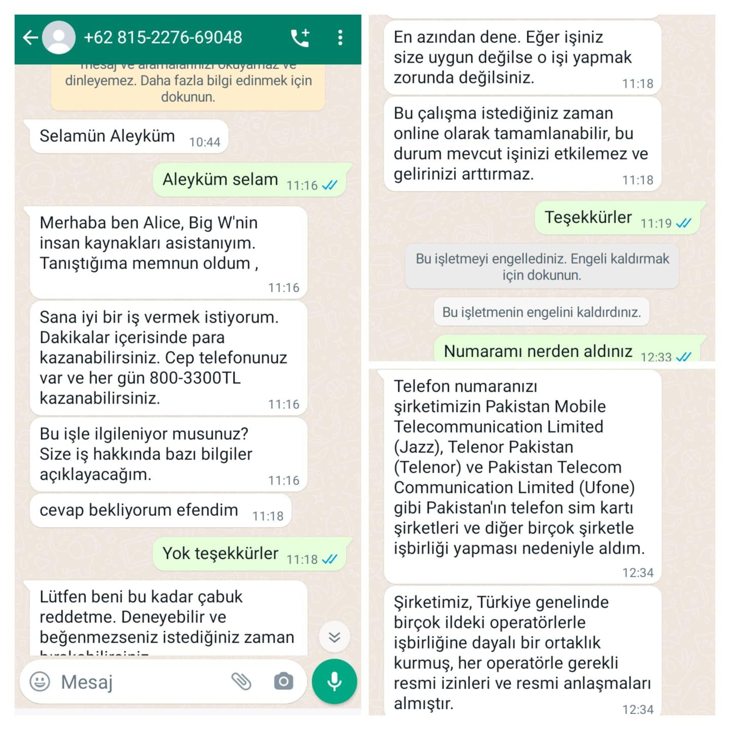 WhatsApp Yabancı Ülkeden Gelen Mesaj Hakkında Uyarı - Şikayetvar