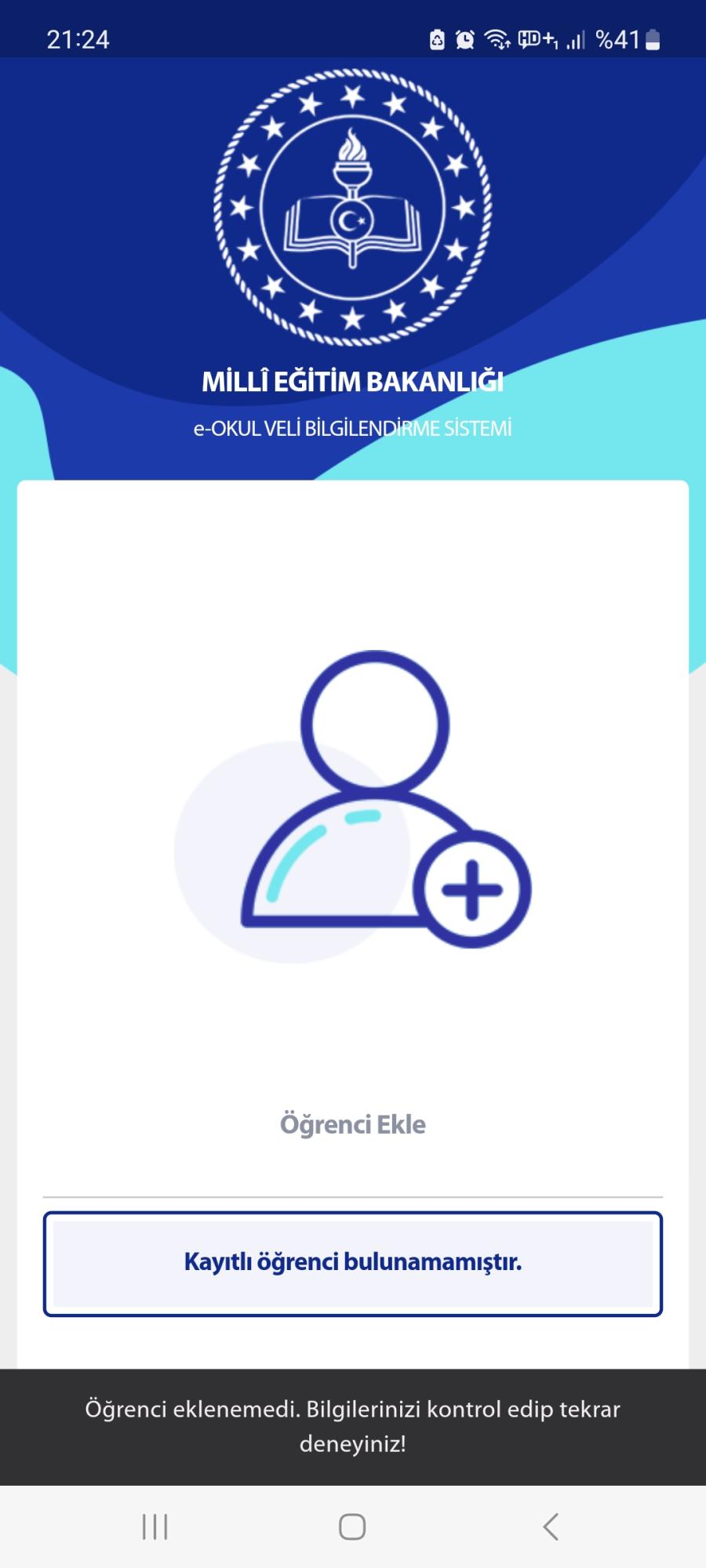 E-okul E-VBS, Öğrenci-Çocuk Eklenemiyor - Şikayetvar