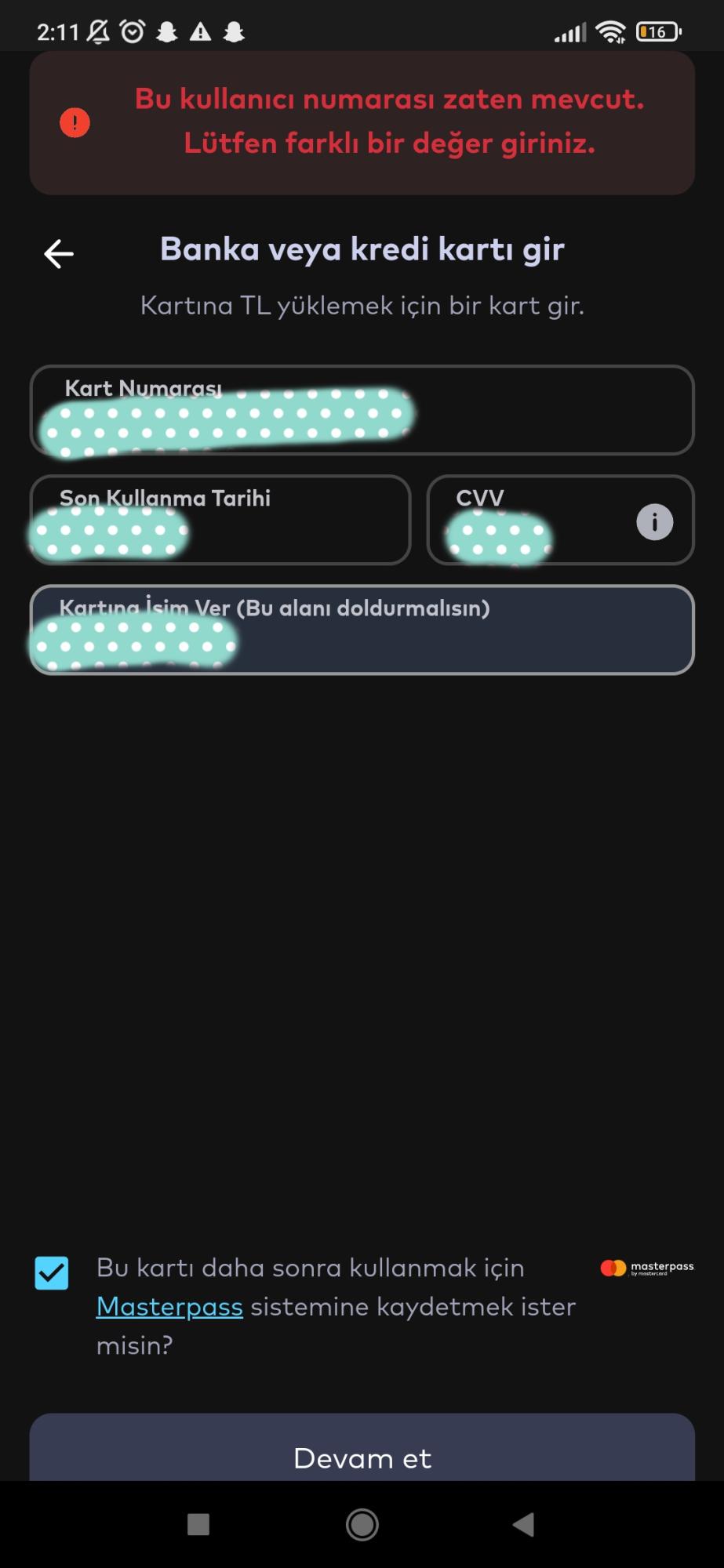 Belbim (İstanbulkart) Bu Kullanıcı Numarası Zaten Mevcut - Şikayetvar