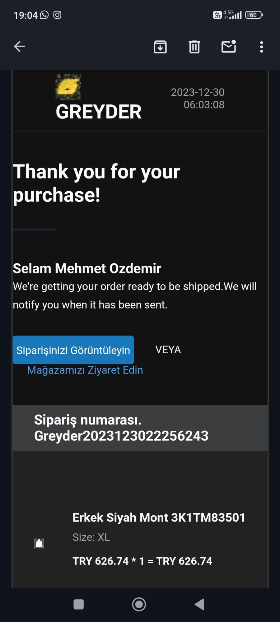 Greyder Yıl Sonu İndirimi Hüsranı! - Şikayetvar