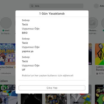 ROBLOX Ban Atma Şikayetleri - Şikayetvar