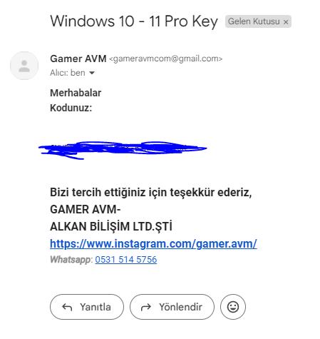 Gamer AVM Windows 10-11 KEY - Şikayetvar