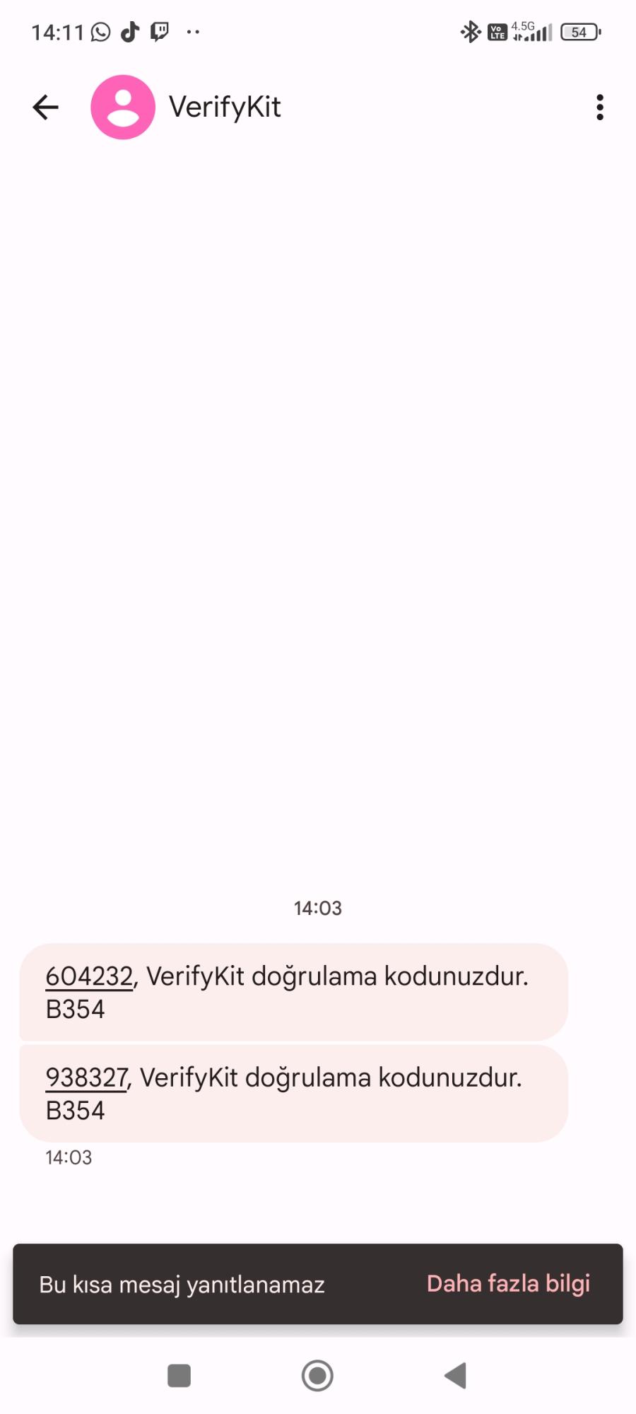 Verifykit Verify Kit Doğrulama Kodu Gelmesi - Şikayetvar