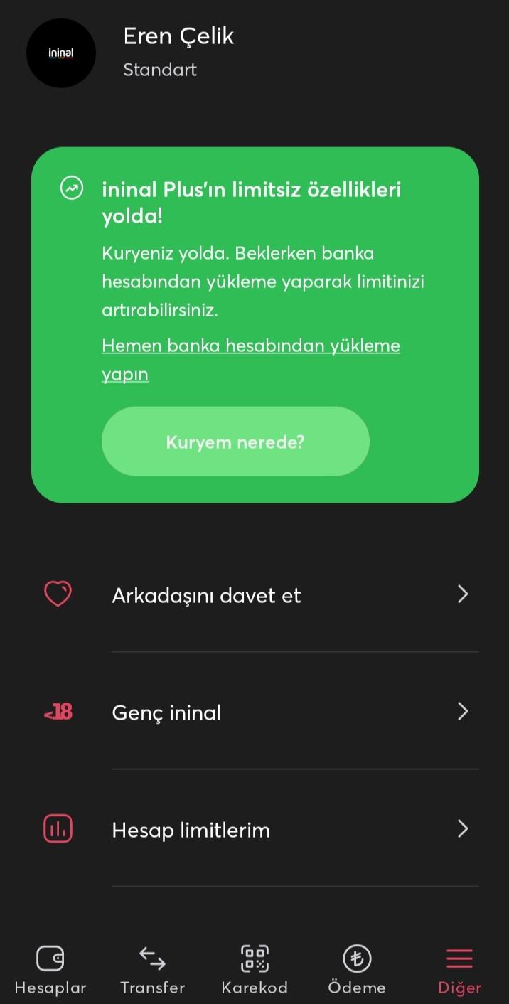 İninal Kart İninal Plus Sözleşme Geldi Fakat Standart Hesap Olarak ...