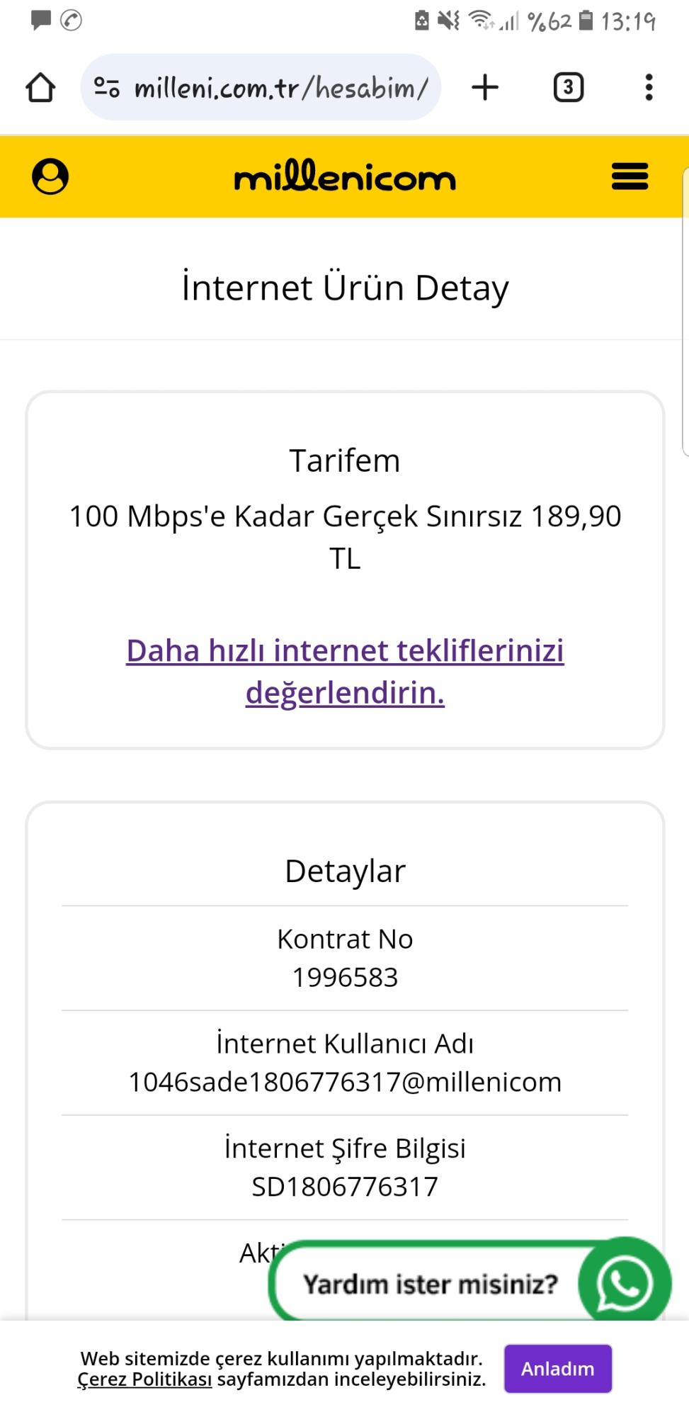 Millenicom Sözleşme Şartlarına Uymuyor - Şikayetvar