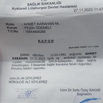 Epilepsi ve Rapor Şikayetleri - Şikayetvar