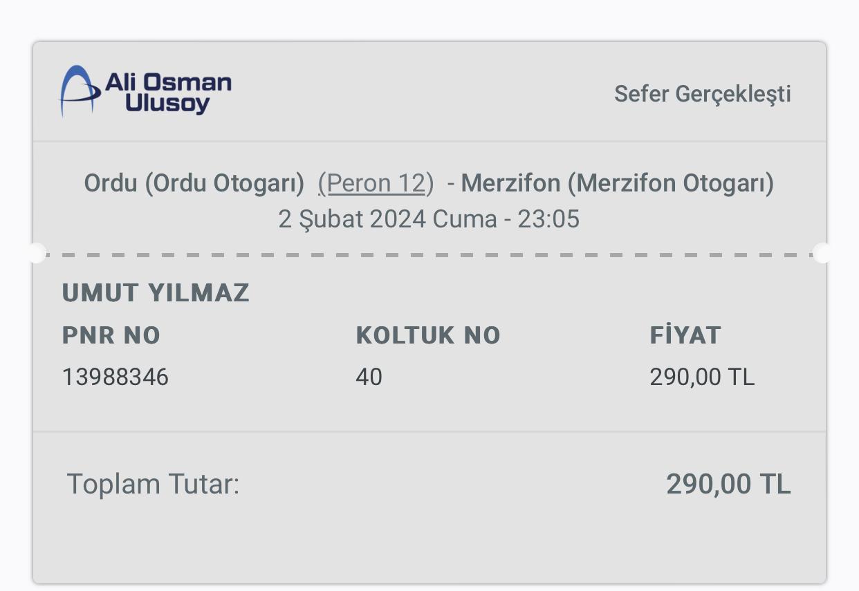 Ali Osman Ulusoy İneceğim Yerde Muavin Uyandırmamış - Şikayetvar