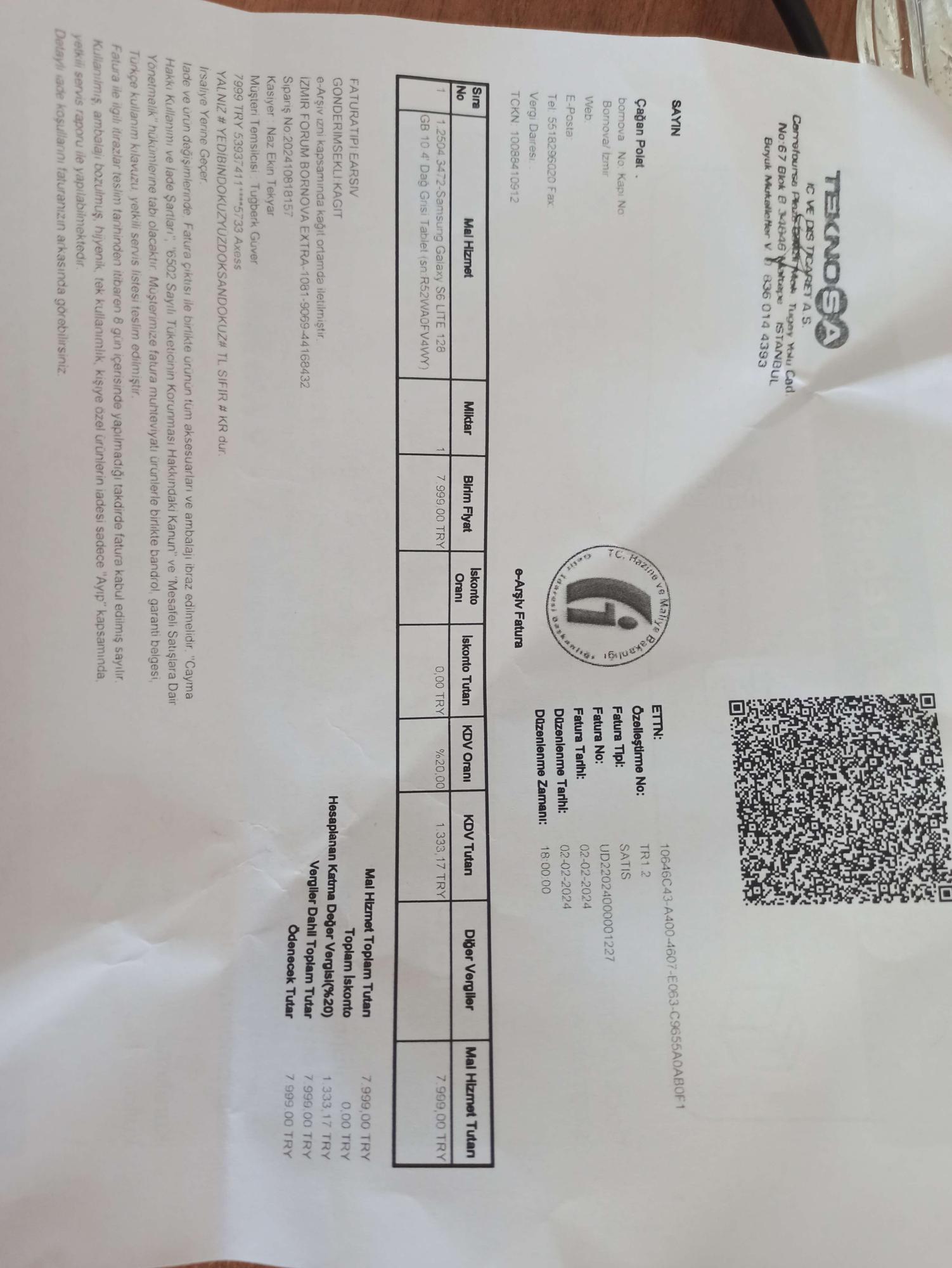 Teknosa VKN/TCKN Vergi İndirimi - Şikayetvar