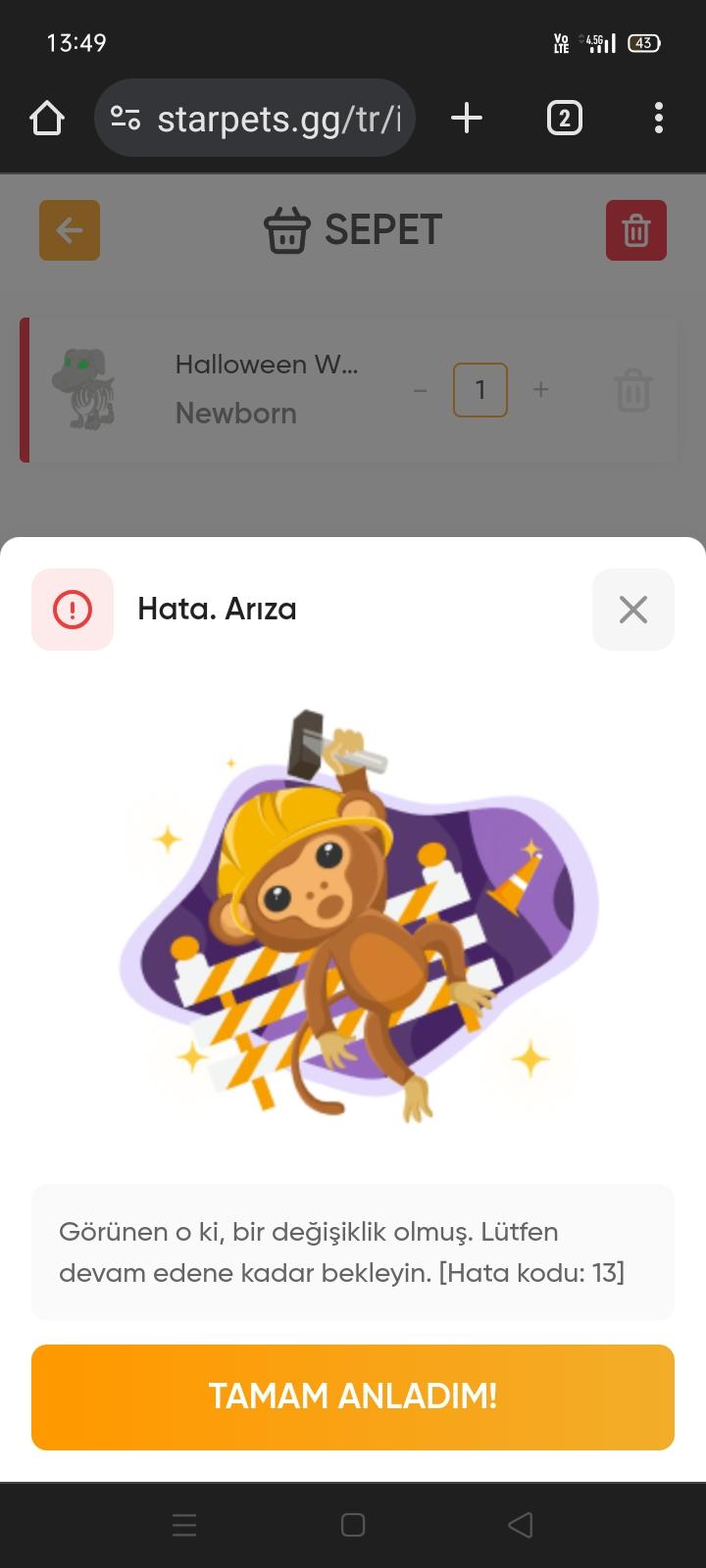 StarPets Star Pet Gg Hata:13 - Şikayetvar