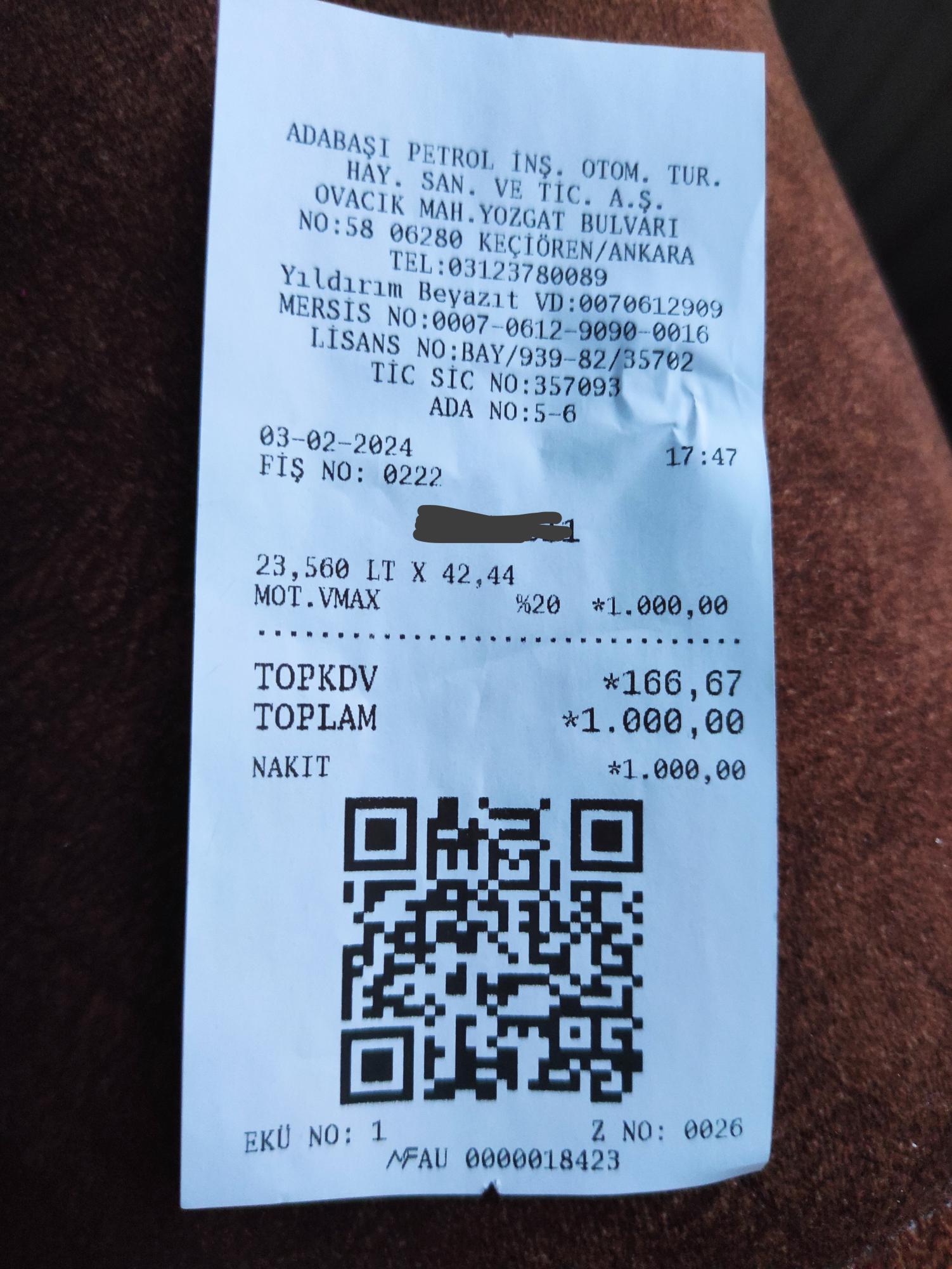 Petrol Ofisi Fiş Kesmeme Ve Farkı Yakıt Koyma - Şikayetvar