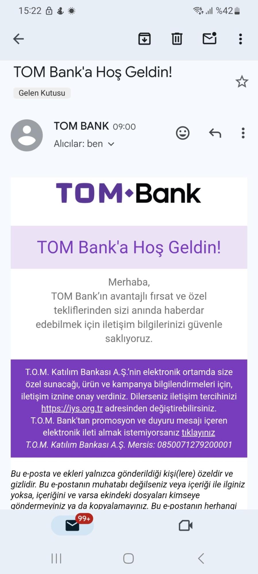 Hadi - TOMBANK Tom Bank İzinsiz Hesap Açma - Şikayetvar