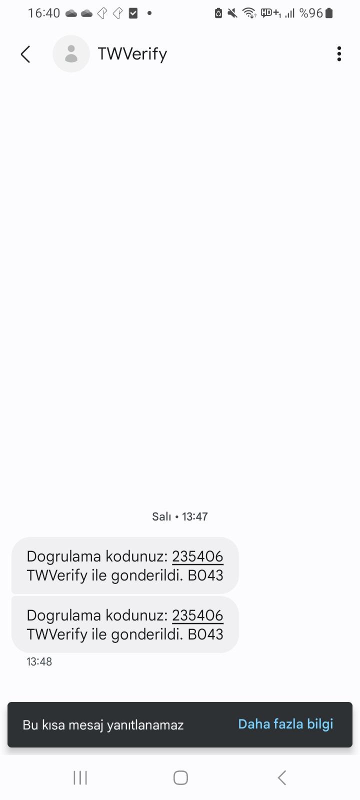 Verifykit Telefonuma Kot Geldi Bir Yerden Bir Şey Almadım - Şikayetvar