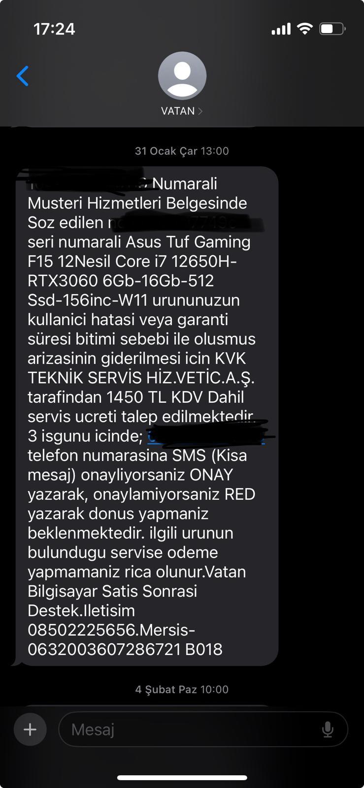 Asus Bilgisayar Garanti Kapsamındaki Bozulan Ürüne Para İstemesi - Şikayetvar
