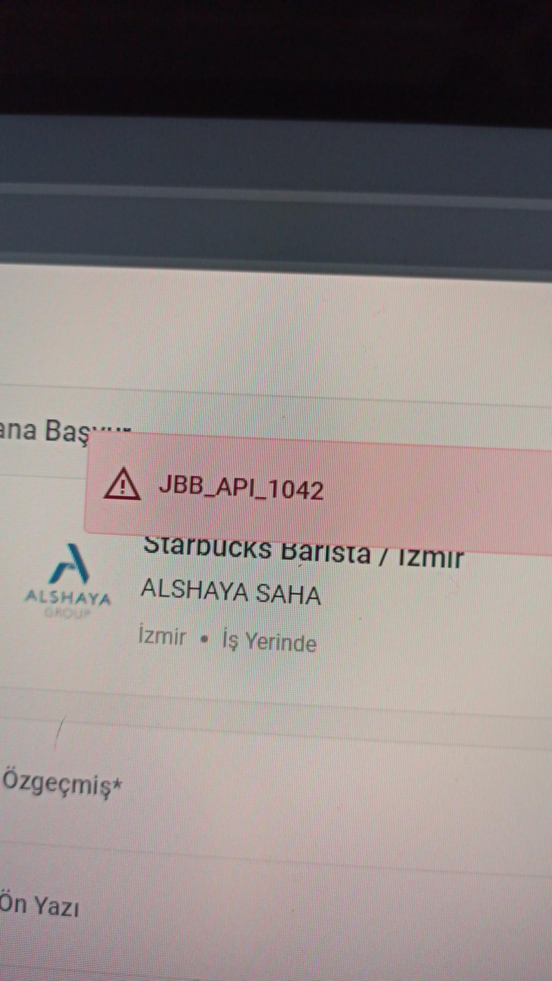 Kariyer.net JBB_API_1024 Hatası Çözüm İstiyorum - Şikayetvar