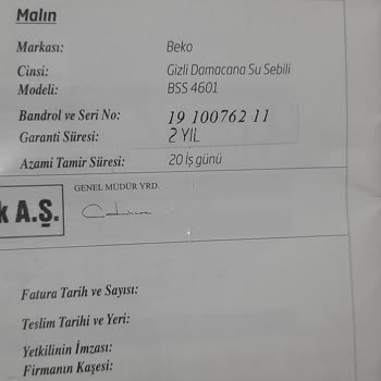 Arçelik Su Sebili Sebil Su Çekmiyor Şikayetleri - Şikayetvar