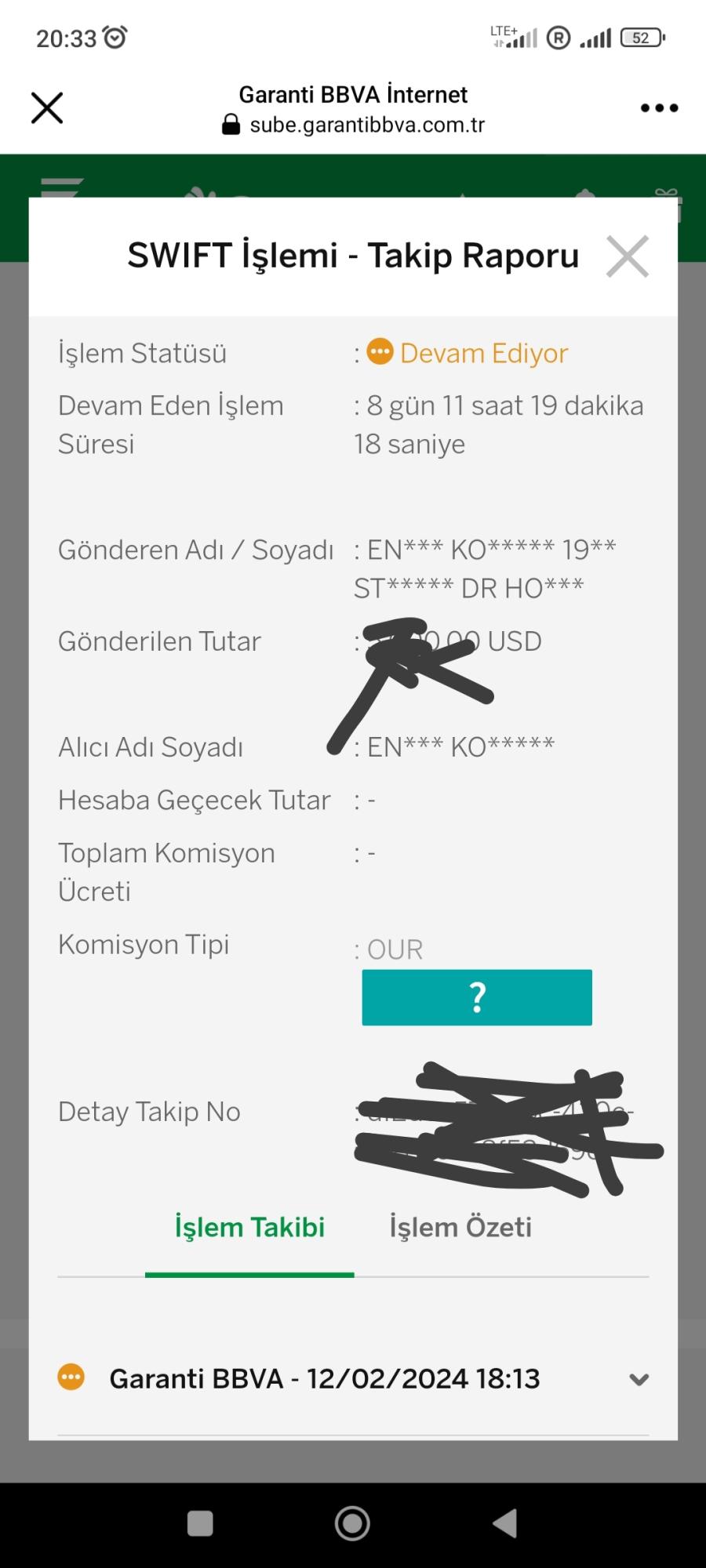 Garanti BBVA Ulaşamayan SWİFT İşlemi - Şikayetvar