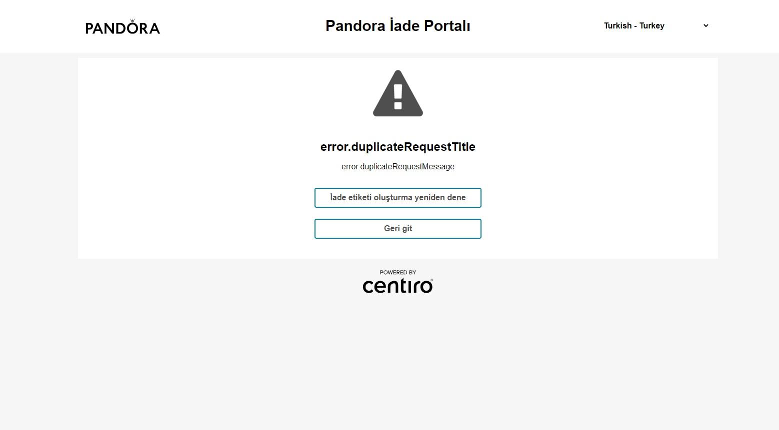 Pandora Mücevher Pandora İade Problemi - Şikayetvar