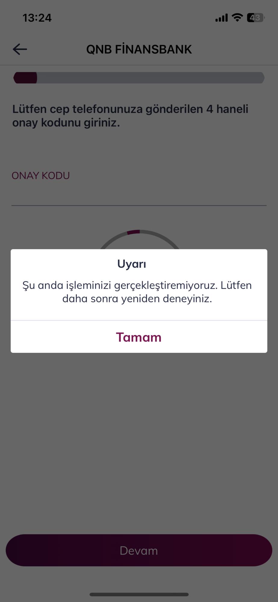 QNB Türkiye QNB Finansbank Müşteri Ol Kısmında Hata Veriyor - Şikayetvar