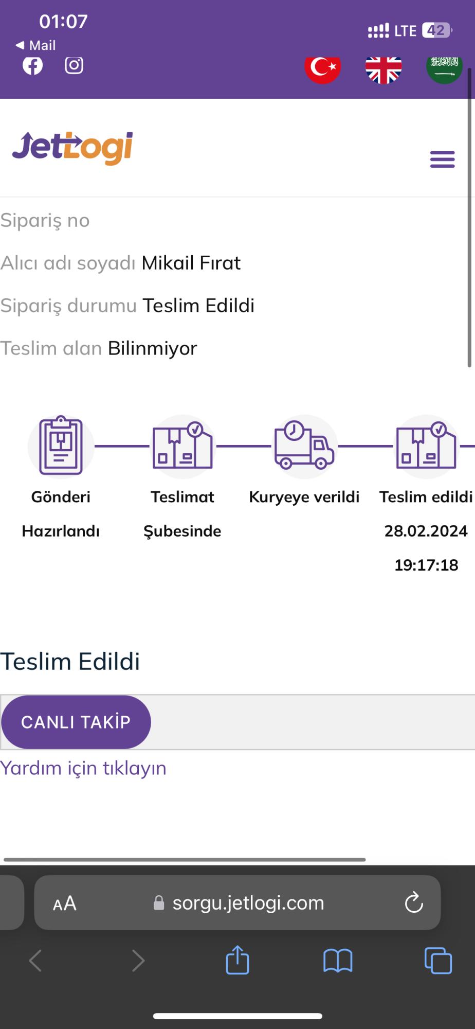 Jetlogi Kargom Nerede Kime Teslim Edildi Jetlog - Şikayetvar
