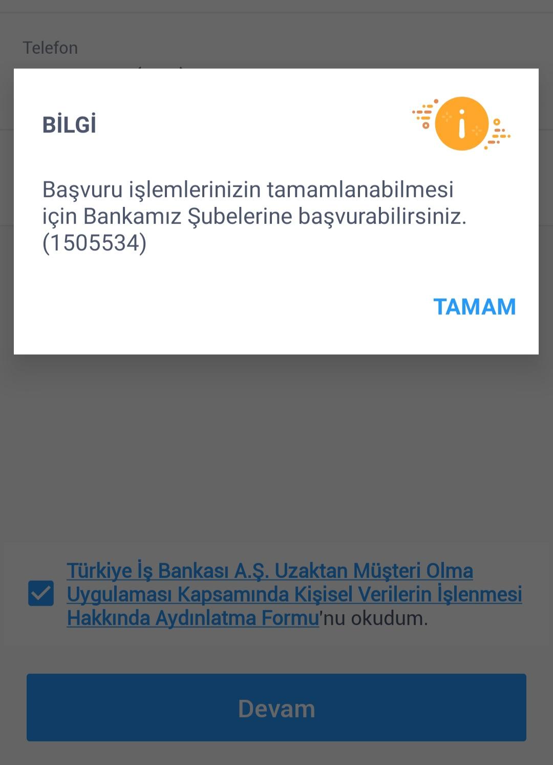 İş Bankası 1505534 Hata Kodu - Şikayetvar