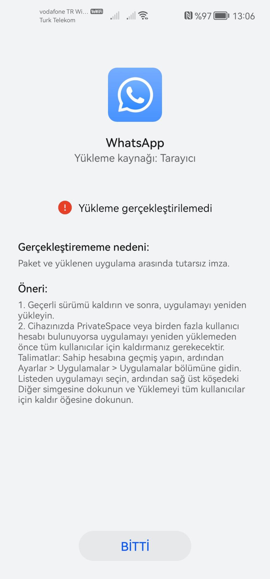 Huawei WhatsApp Sorunu İnmiyor - Şikayetvar