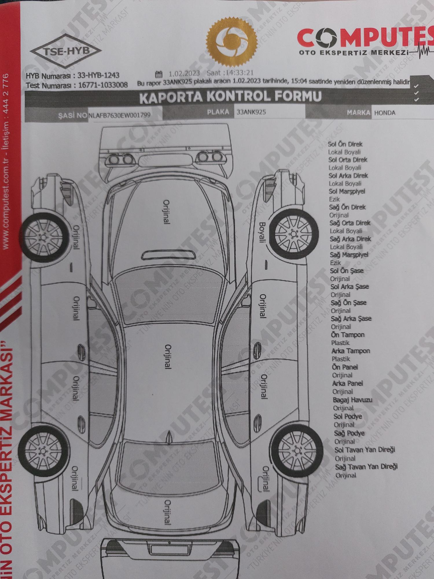 Computest Oto Ekspertiz Ekspertiz Raporundaki Oyun - Şikayetvar