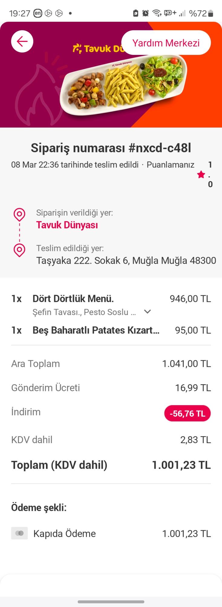 Çözüldü: Tavuk Dünyası Eksik Menü Gönderdi Paramı Geri Vermedi Mağdurum ...