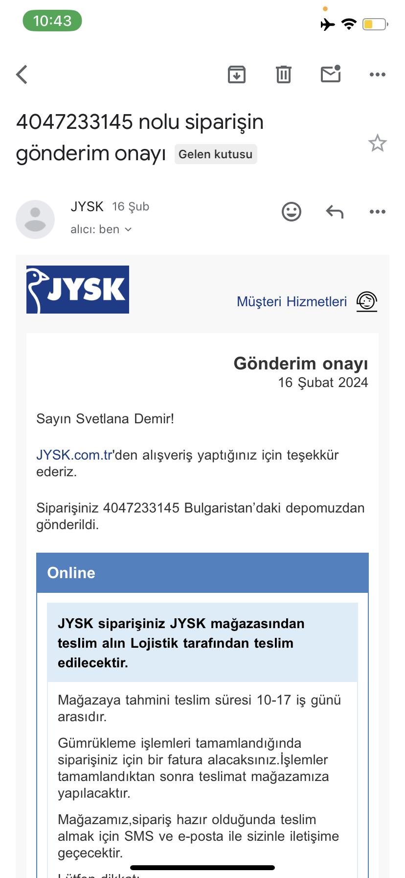 Jysk Pişmanlıktır Satın Aldığım Koltuk Nerede Kimse Bilmiyor Şikayetvar
