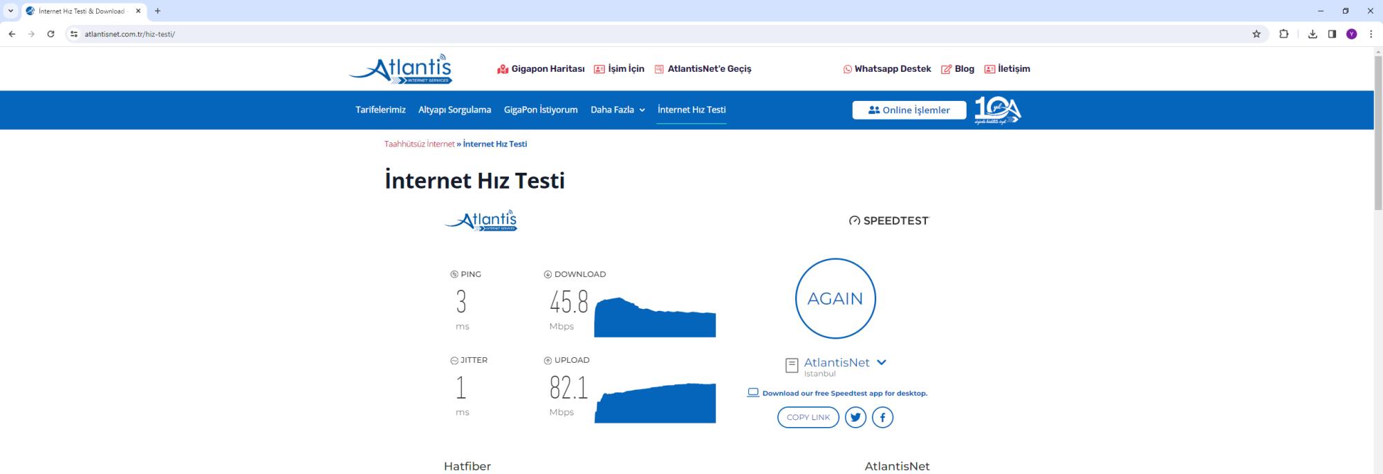 AtlantisNet Atlantis.net / 12 Ay Sözleşme 1.000 Mbps Yerine 100 Mbps ...