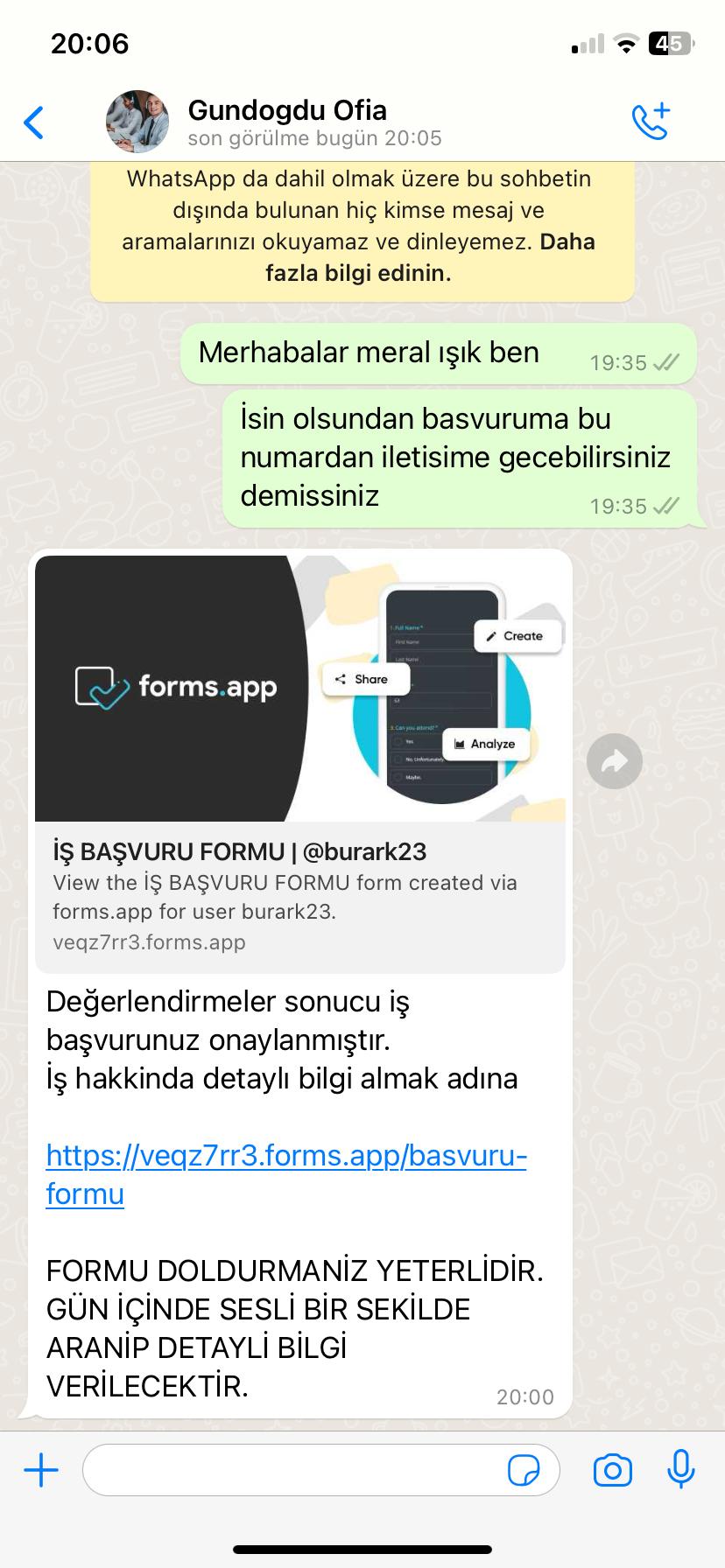 Forms.app İs Başvurusu Formu - Şikayetvar