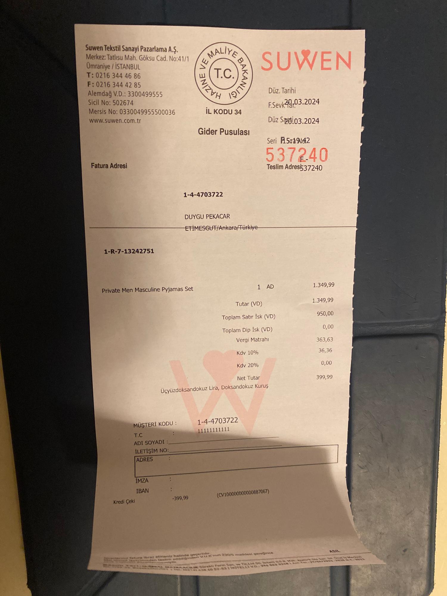 Suwen Müşteri Hakları Duyarsızlığı - Şikayetvar