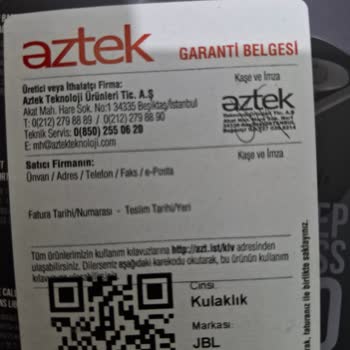 Aztek Teknoloji Garanti Belgesi Eksikliği Ve Mağduriyet - Şikayetvar
