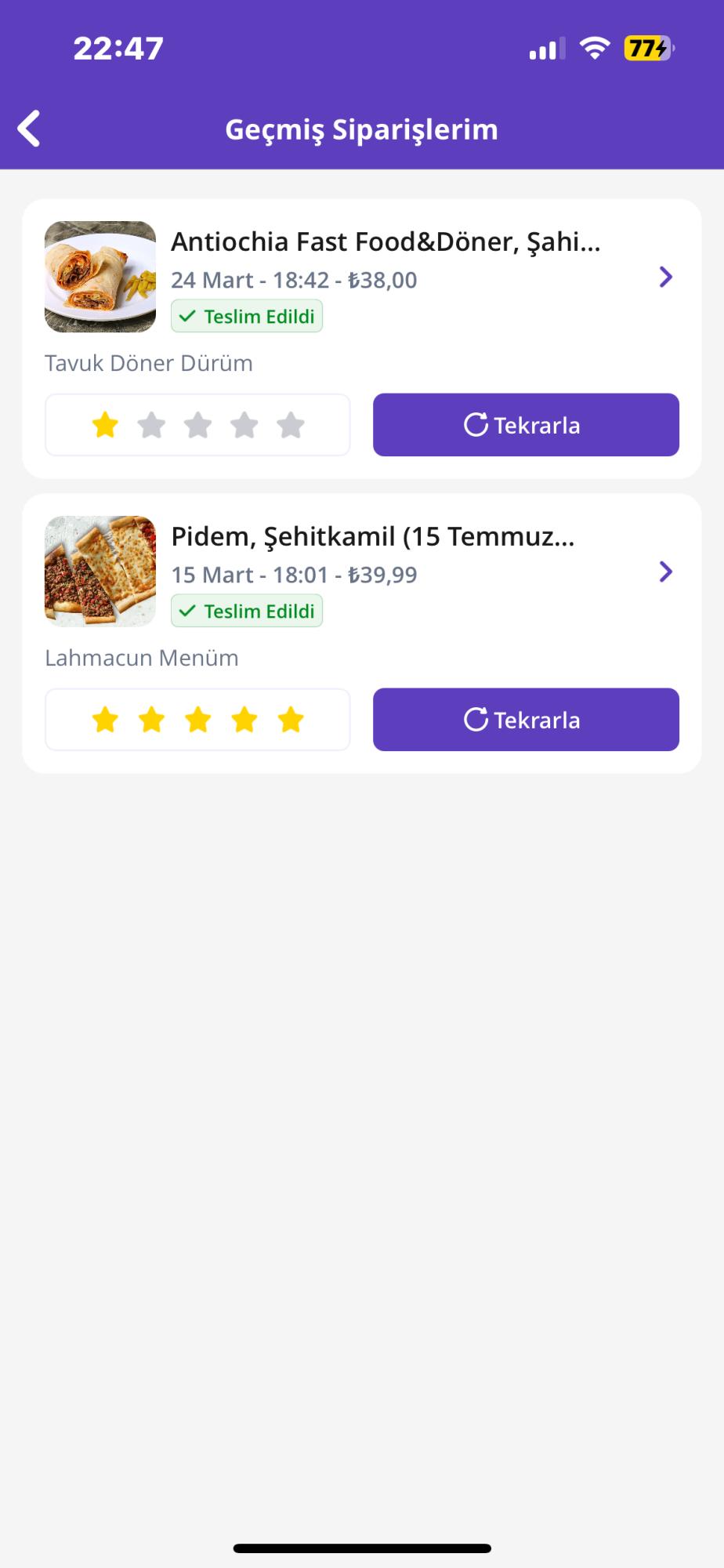 Getir Antiochia Fast Food - Şikayetvar