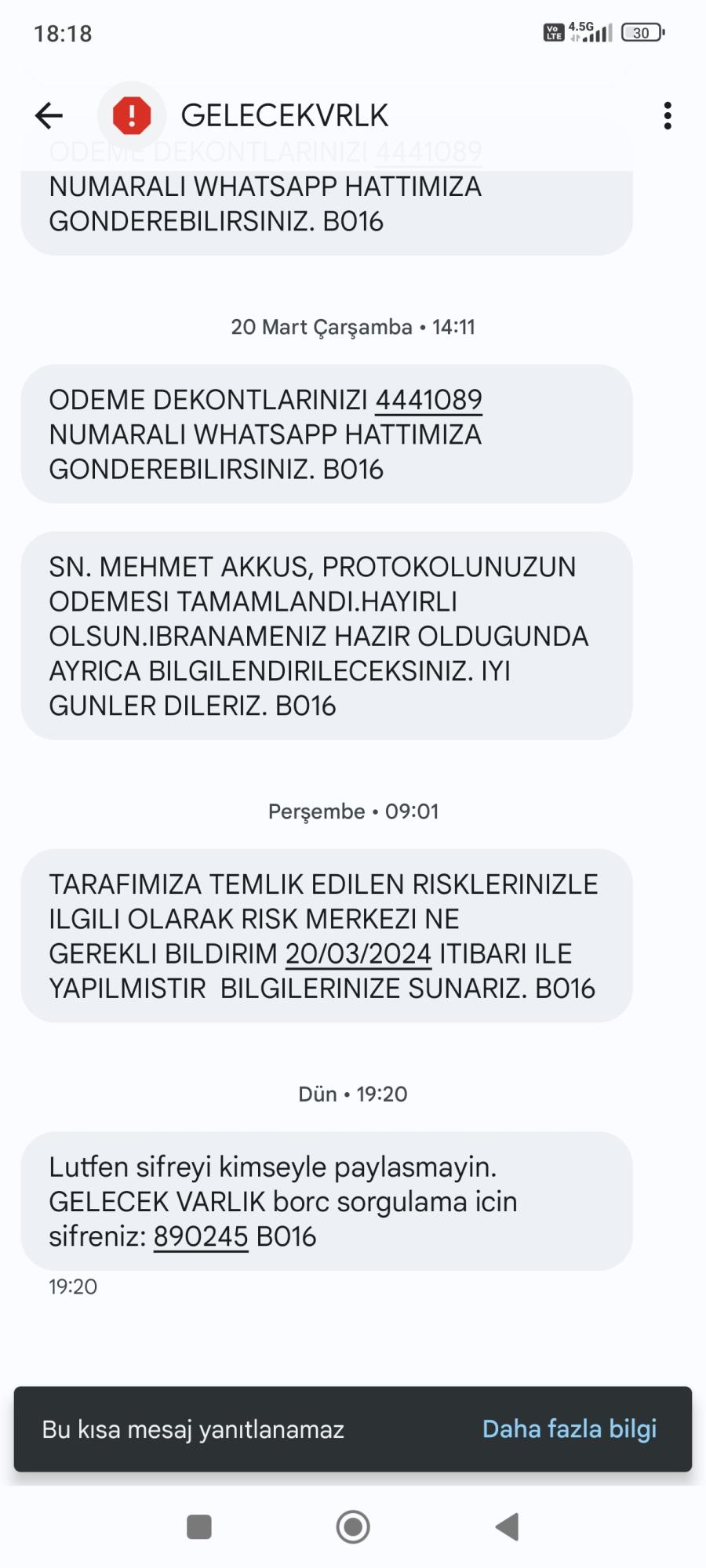 Gelecek Varlık Yönetim Gelecek Varlık Tahsilat Yaptıktan Sonra Gerekeni Yapmıyor - Şikayetvar