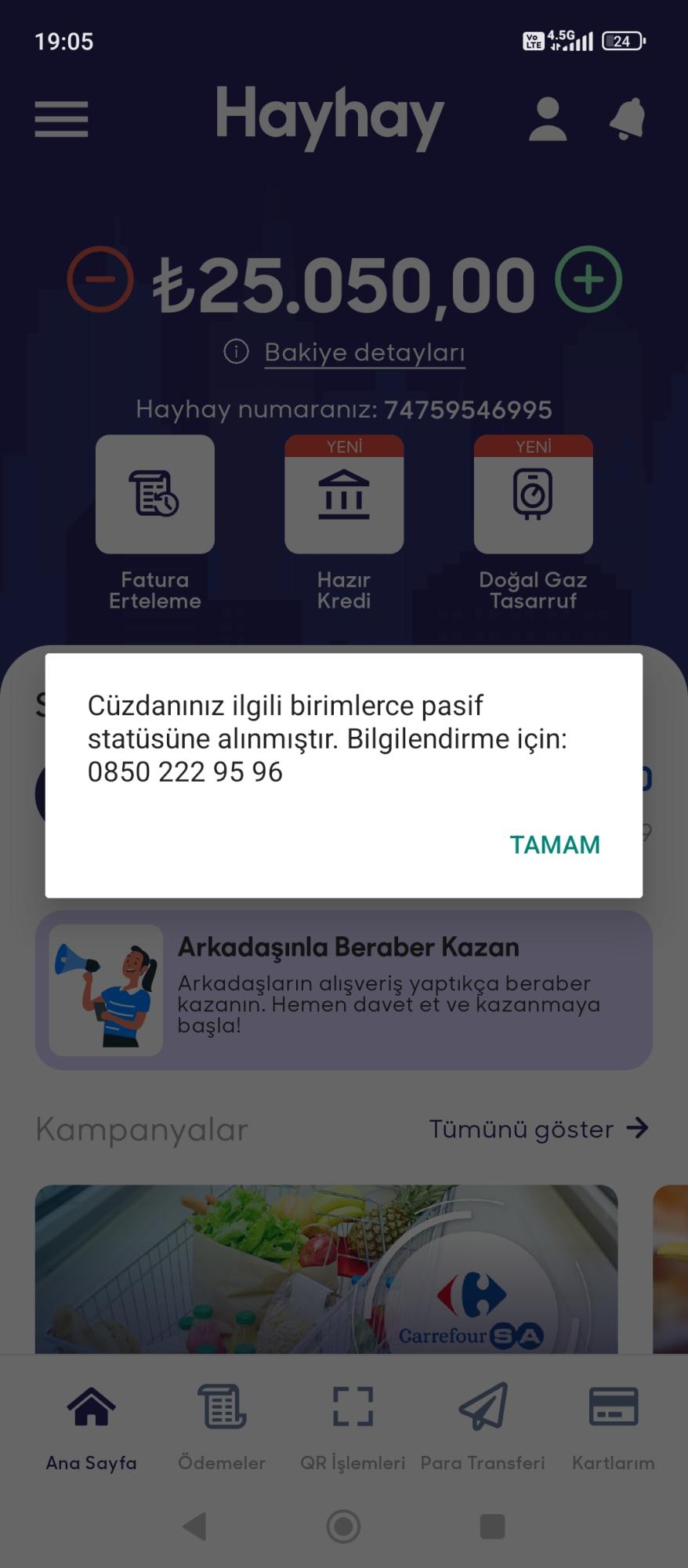Hayhay Cüzdan Hay Hay Pasife Aldı - Şikayetvar