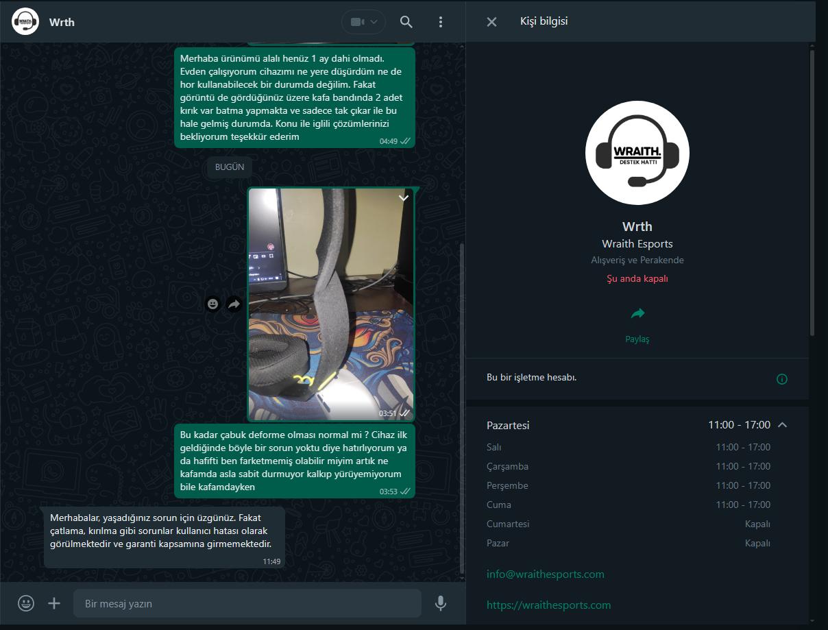 Wraith Esports Vxe V1 Kulaklık Ve Wraithesports.com Satış Sonrası Destek Yok - Şikayetvar