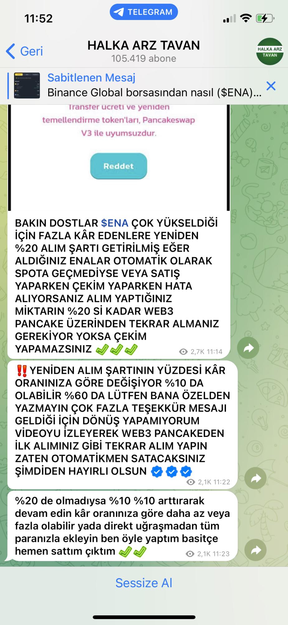 Telegram Yatırımcıların Mağduriyeti: Halka Arz Sayfası - Şikayetvar