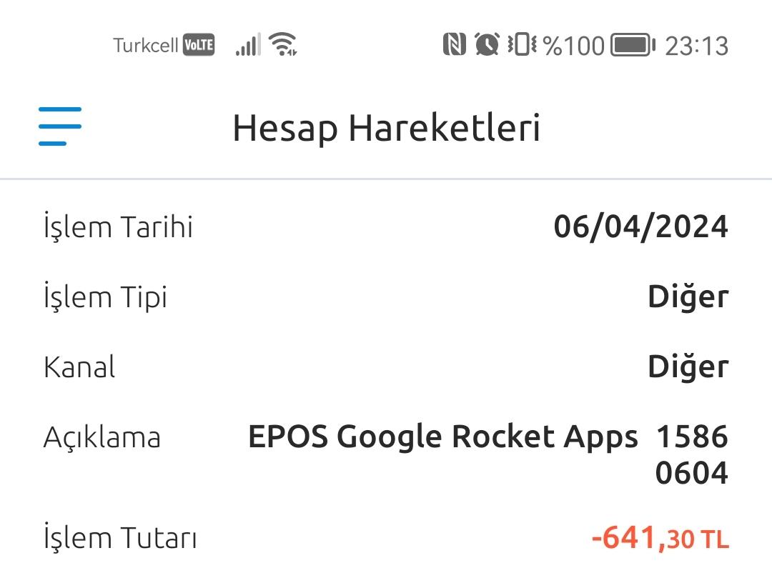 Google Play Google Rocket Apps İzinsiz Para Çekme - Şikayetvar