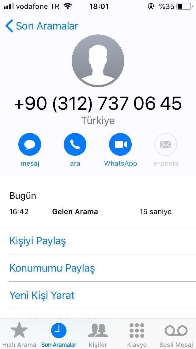 03127370645 0312 737 06 45 Numaralı Telefon Aramasıyla İlgili Şikayet ...