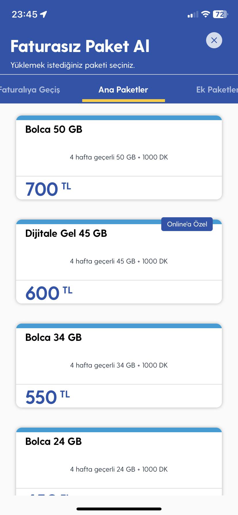 Turkcell Size Özel Paketler Gözükmüyor - Şikayetvar