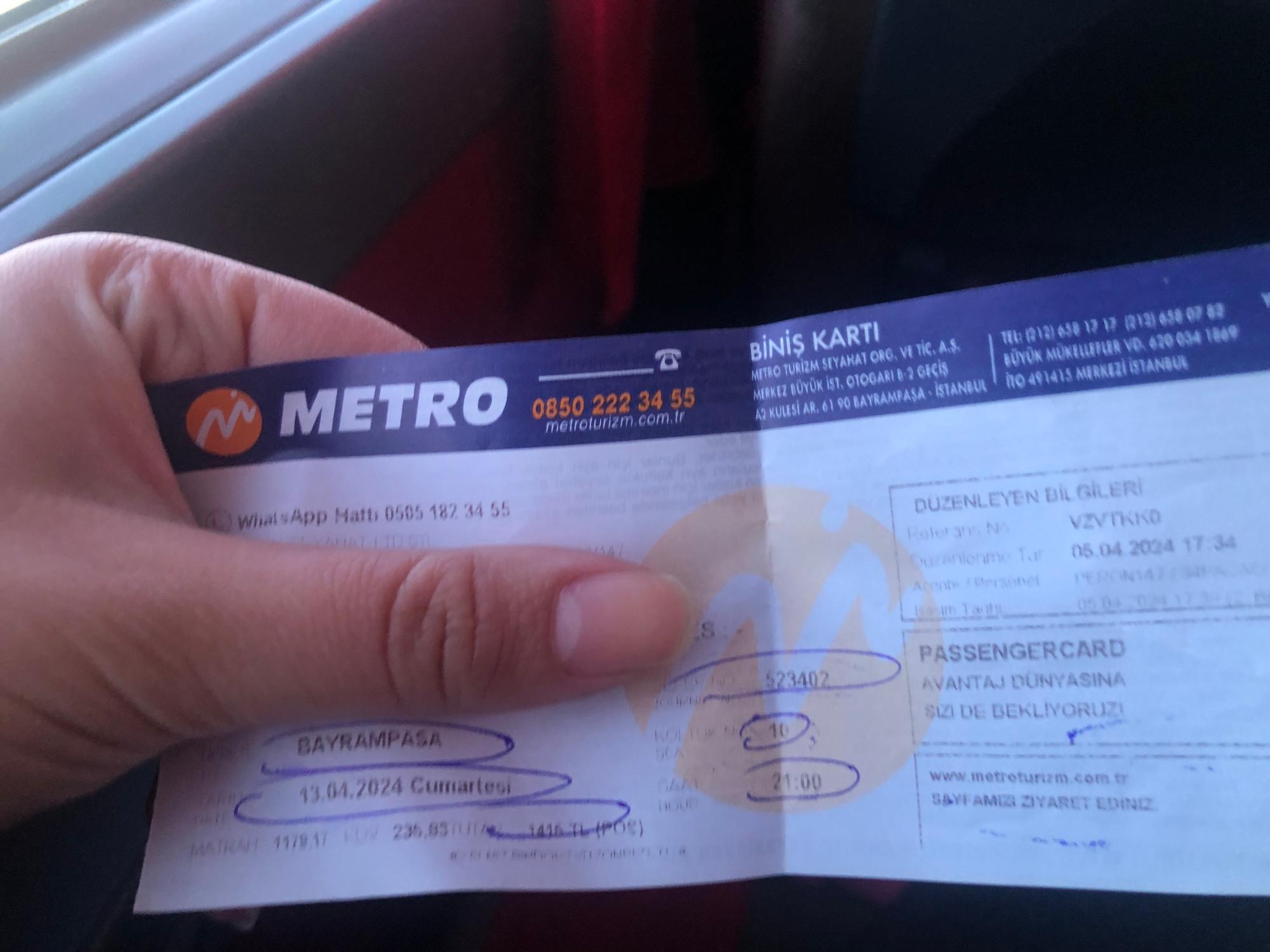 Metro Turizm Otobüs Mağduriyeti S - Şikayetvar