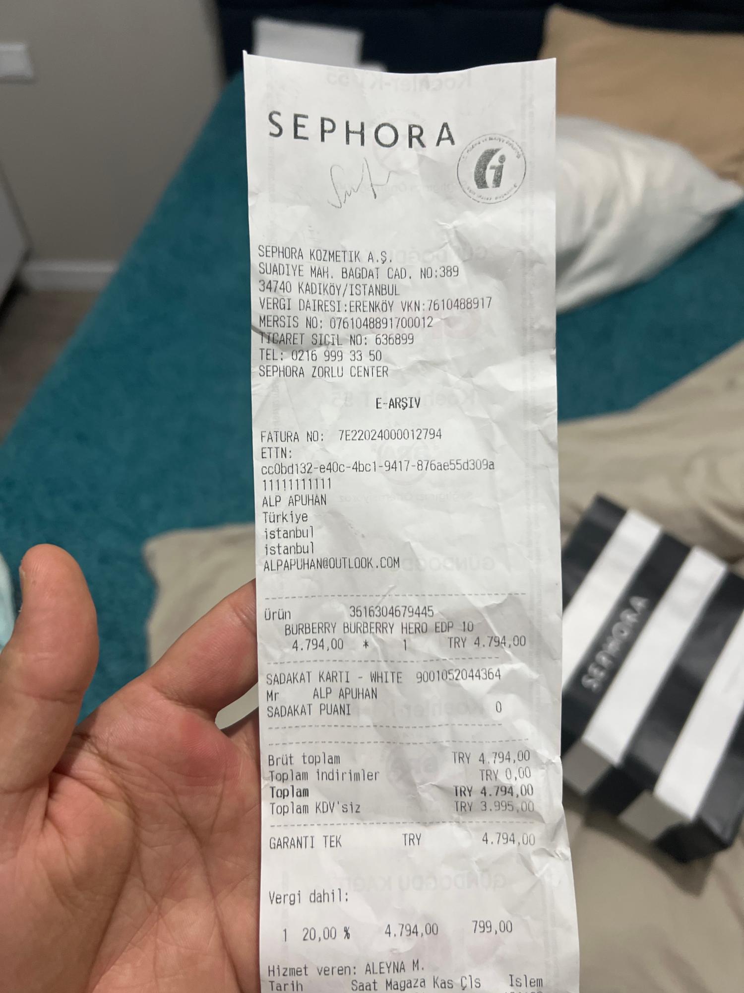 Sephora Mağazası Sahte Parfüm - Şikayetvar