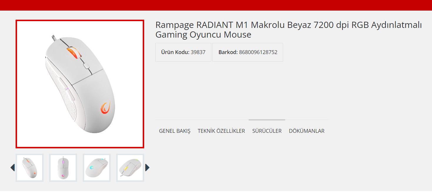 Rampage Radiant M1 Mouse Driver Olmama Sorunu - Şikayetvar