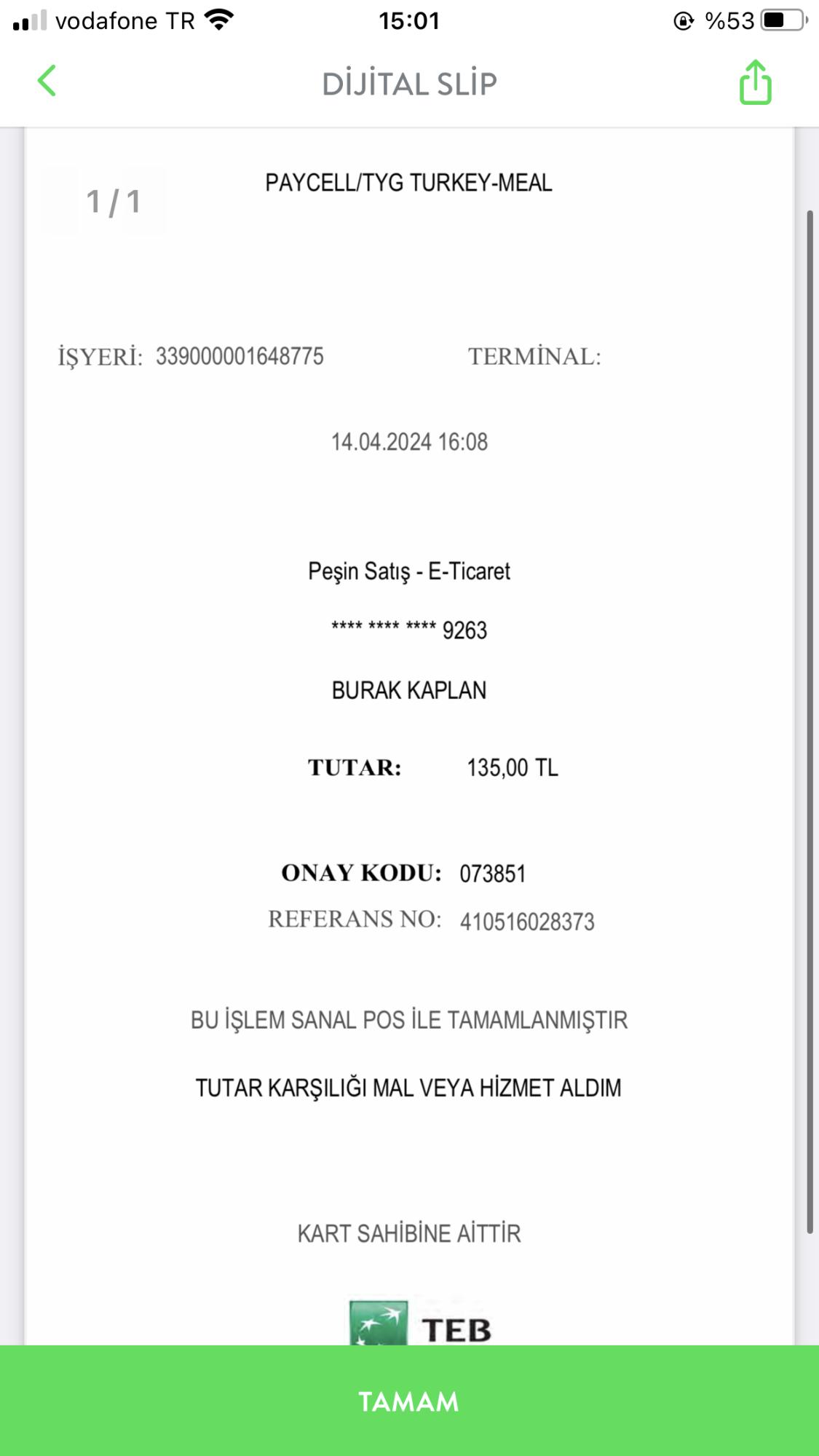 Turkcell Paycell Hesabımdan Para Çekmiş - Şikayetvar