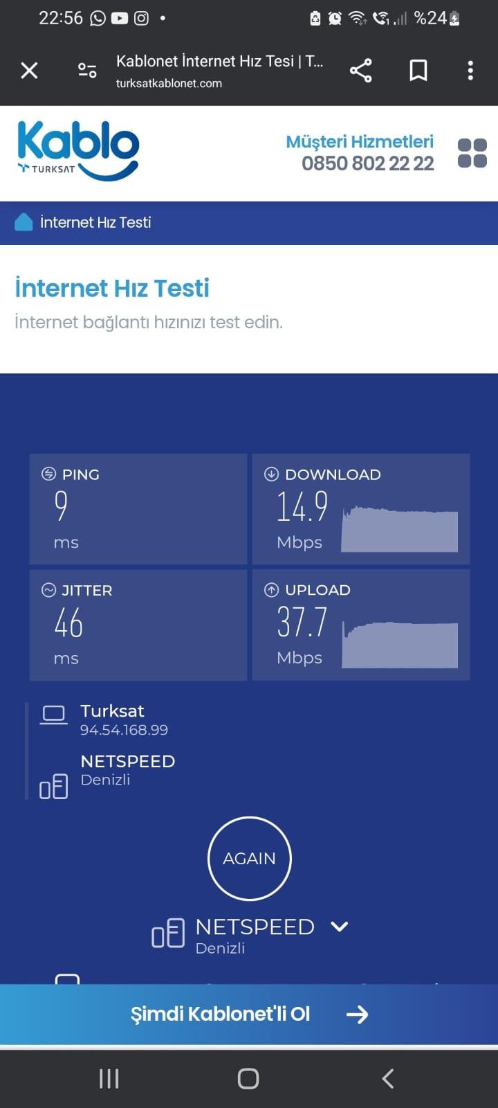 Kablo Net 1000 Mbps Ücreti Alıp 10-15 Mbps Hizmet Veriyor - Şikayetvar