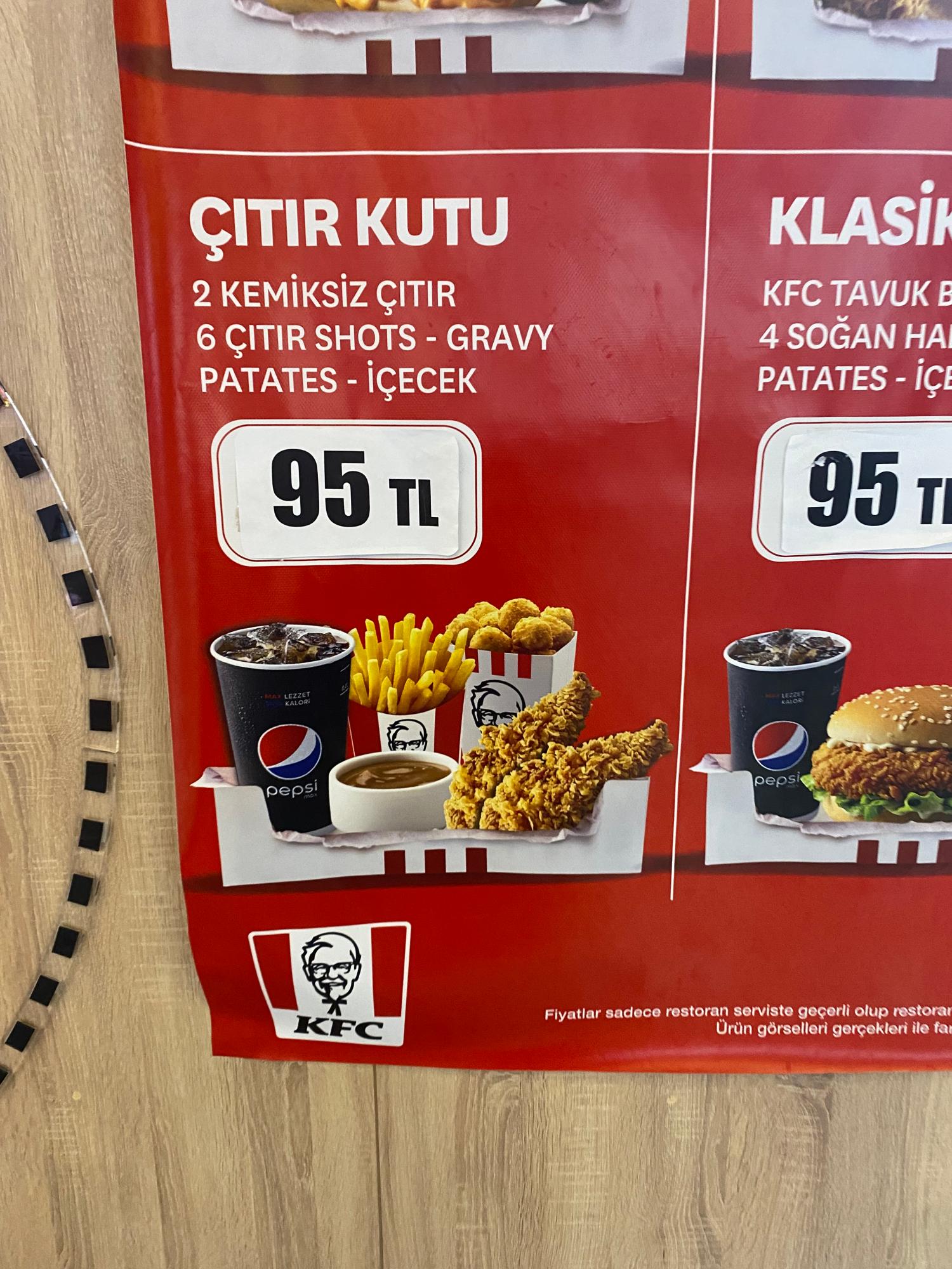 KFC Menü İçerik Farkı - Şikayetvar