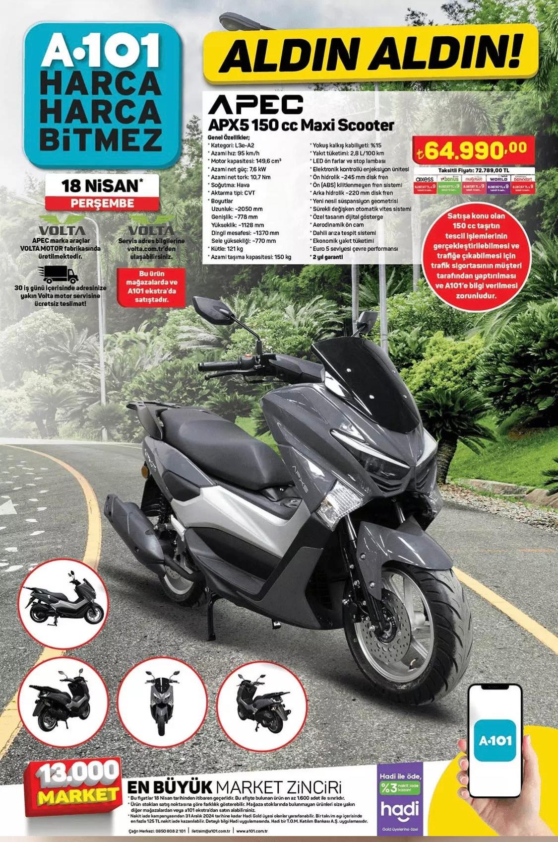 A101 Motor 150cc Taksitli Başvuru - Şikayetvar