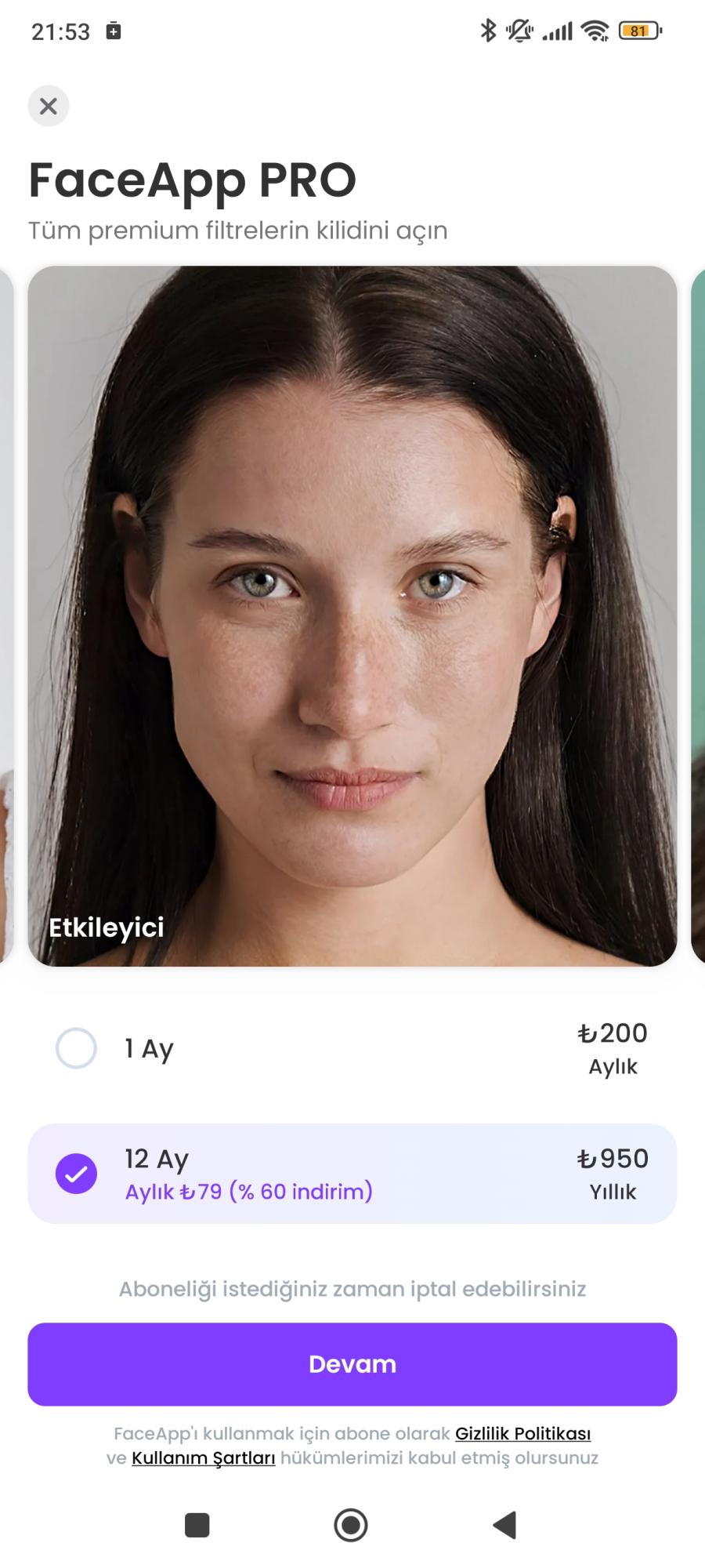 Faceapp Apple Ve Android Üyeliğe Devam Edilememesi - Şikayetvar