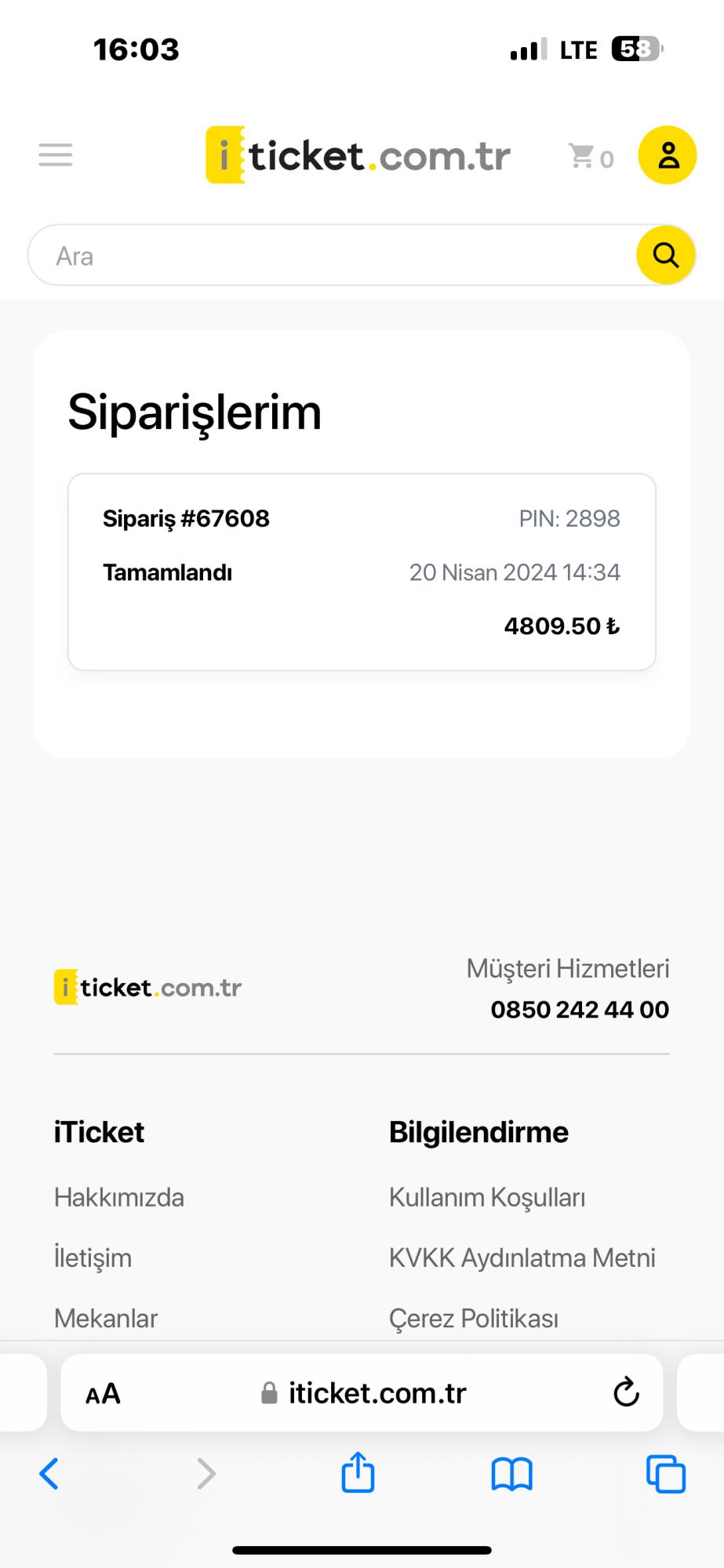 iticket.com.tr İade Politikası Yer Almamaktadır. - Şikayetvar